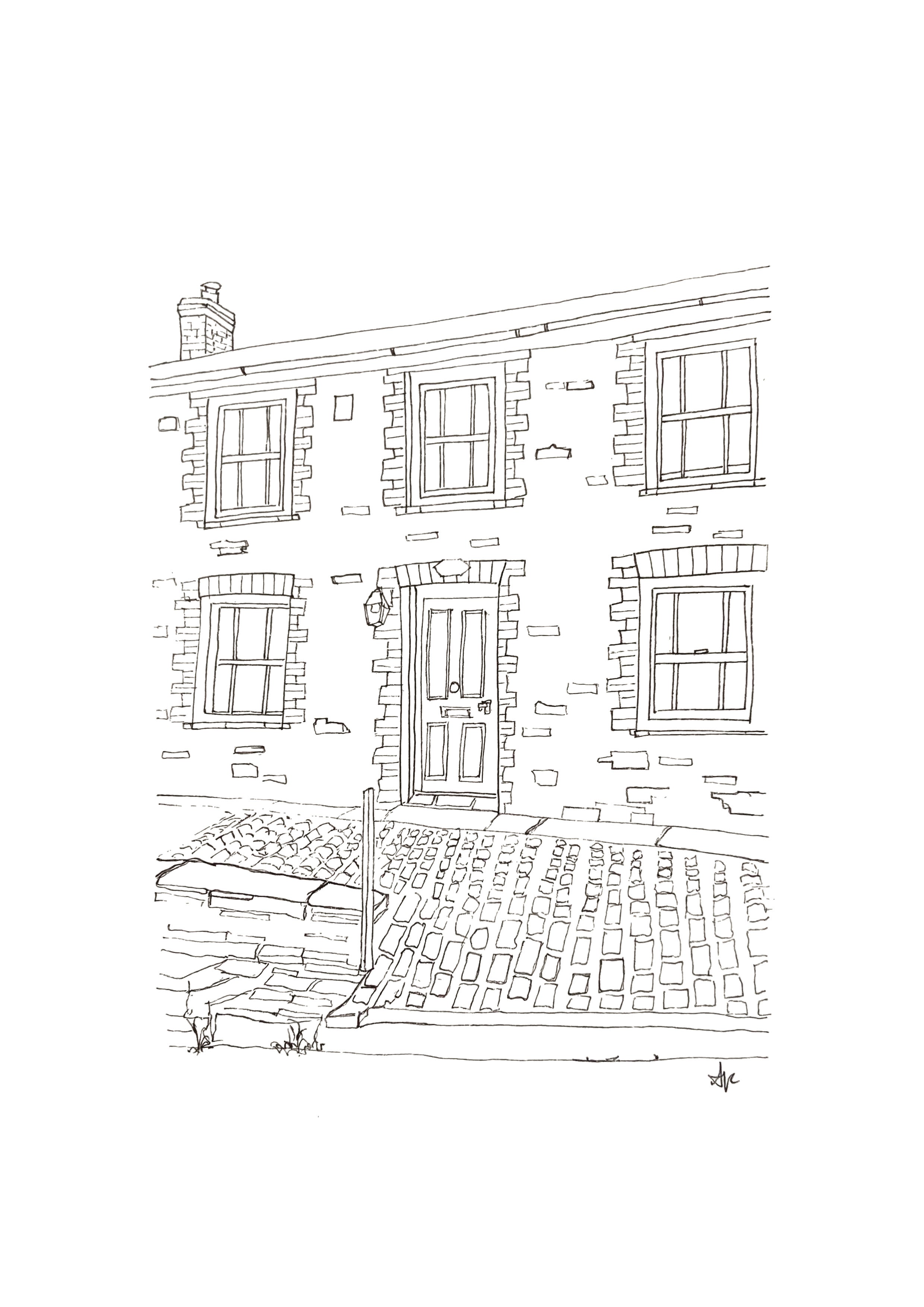 Doc Martins House - Port Issac, Cornwall PRINT – alicollinsillustration